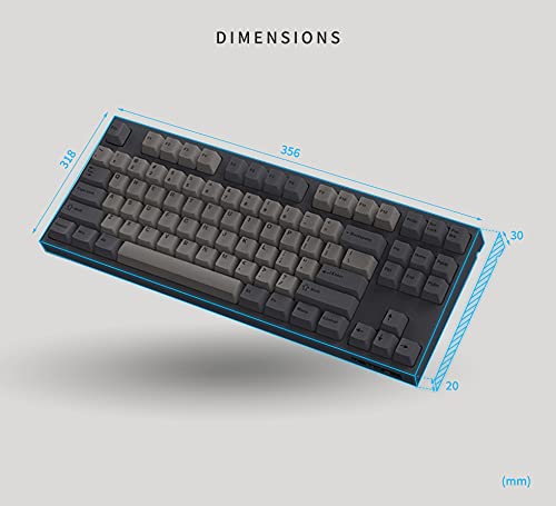 MSTONE Groove T 87 Keys Mechanical Keyboard,Backlighting,Cherry Profile PBT Keycap,Dye Subbed Legends,USB-C Cable,Space Saving,for Windows and Mac,Cherry Green MX