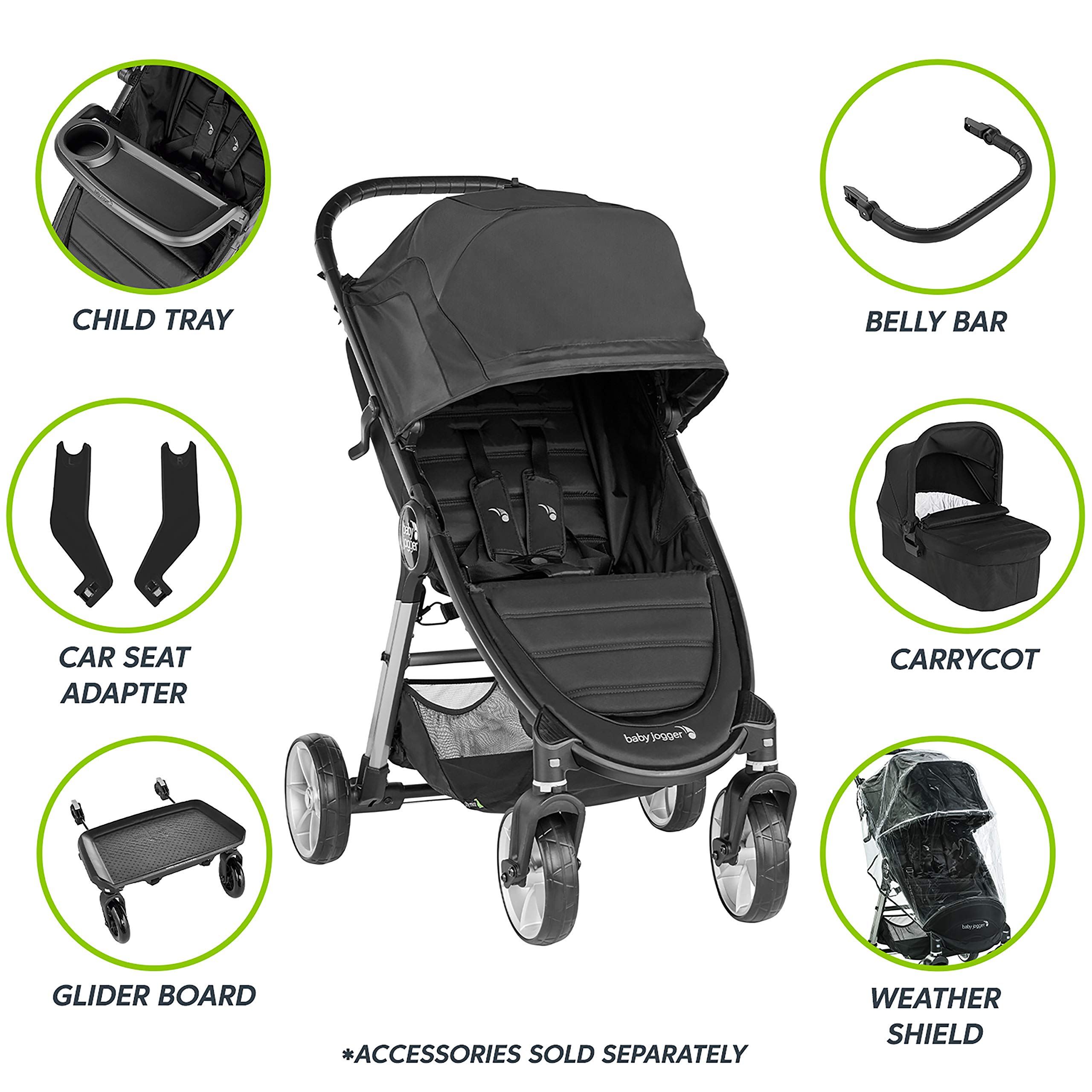 Baby Jogger Weather Shield Pushchair Rain Cover | for City Mini 2 (4-Wheel) Single Strollers | Blocks Rain, Snow & Wind