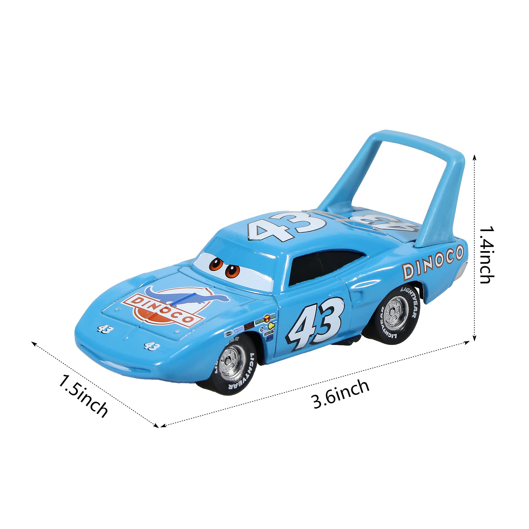 Car 2 3 Toys Mater Chick Hicks The King Doc Hudson Sheriff Diecast Car Toy Set for Boy Kids (7pcs)