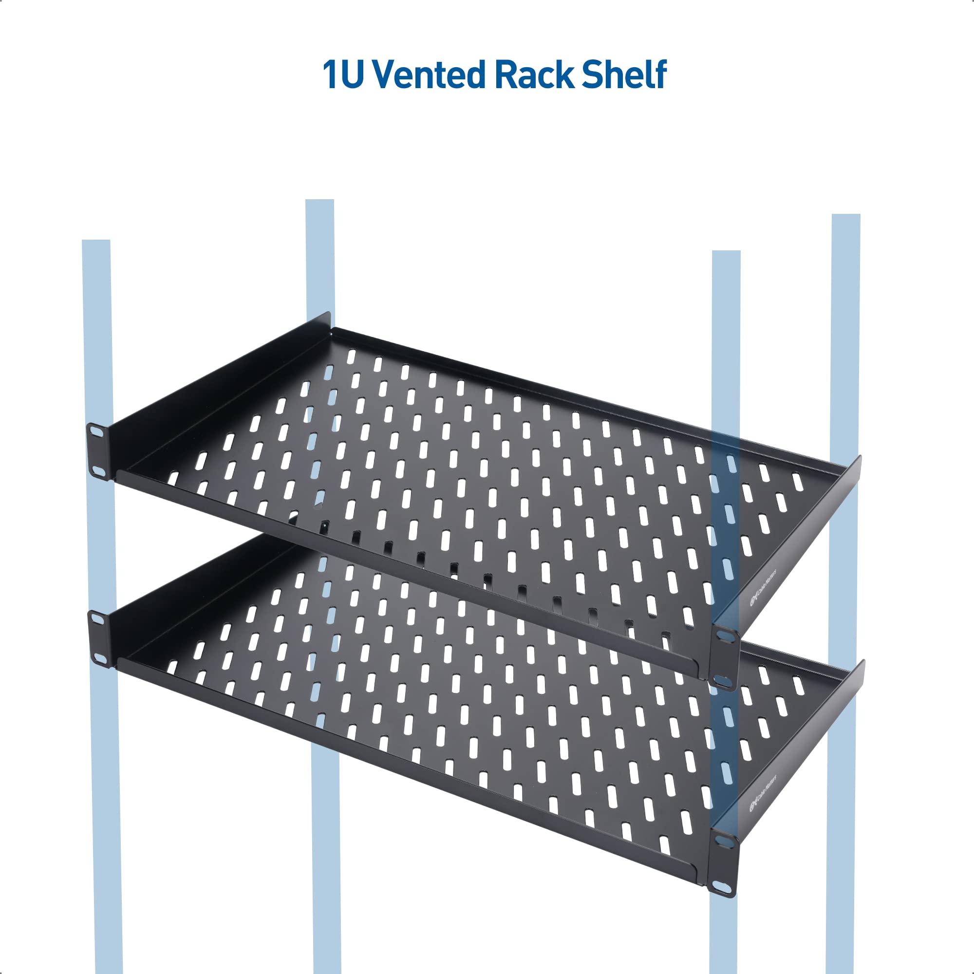 Cable Matters 1U Server Rack Shelf for 19" Rack & Cabinet, 10" Depth with 55lbs Weight Capacity (Rack Mount Shelf) in Black