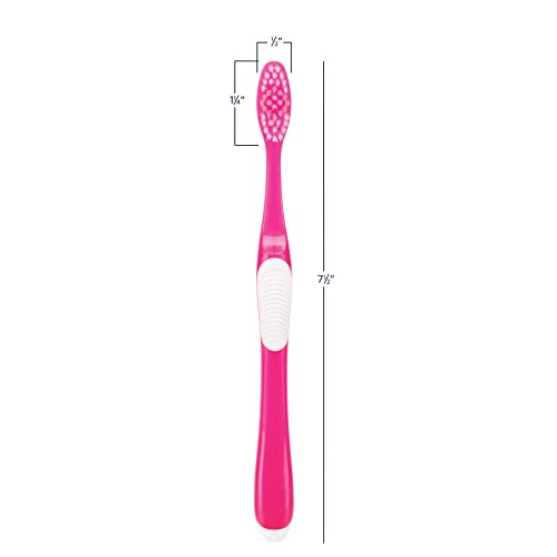 SmileGoods A392 Toothbrush, 39 Tuft, Soft Bristle, Individually Packaged Toothbrushes, Assorted Colors, Bulk Pack of 72