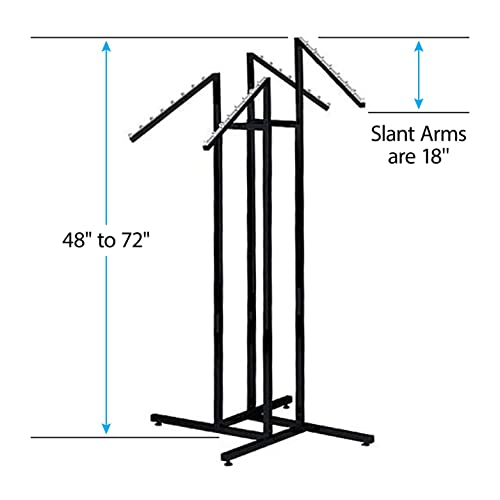 SSWBasics 4 Way Clothing Rack with Slanted Arms - Black