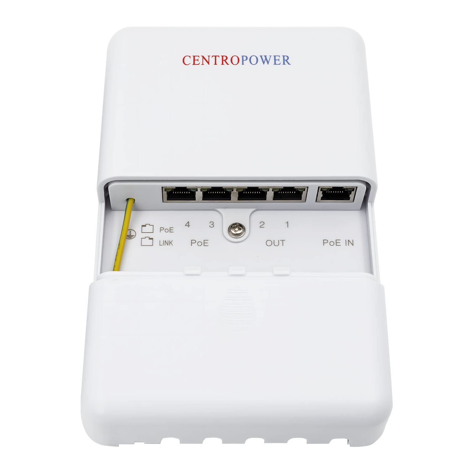 CENTROPOWER Gigabit Outdoor POE Extender,5 Port/1 in 4 Out Ethernet Extender，10/100/1000Mbps, IP65 Waterproof, 60W 48V，IEEE 802.3af/802.3at/802.3bt，PoE Repeater/Network Booster