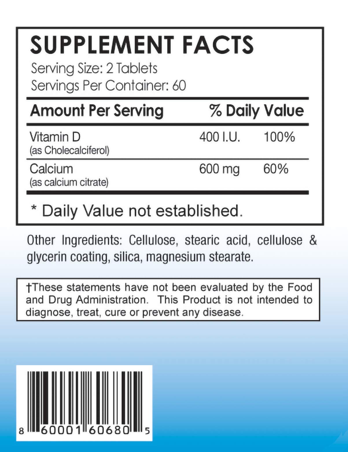 Bariatric Calcium Citrate with Vitamin D3 – Specially Formulated for Post-Bariatric Surgery - Easily Dissolvable for Fast & Effective Absorption - Made in The USA - 600mg, 120 Tablets per Bottle