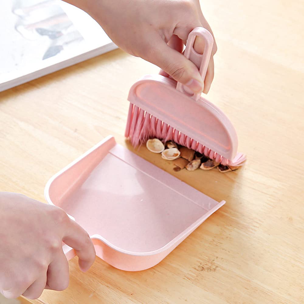 Broom Little Multi-Purpose Cleaner Household Window for Desktop Corner Keyboard Floor Dustpan(Blue)