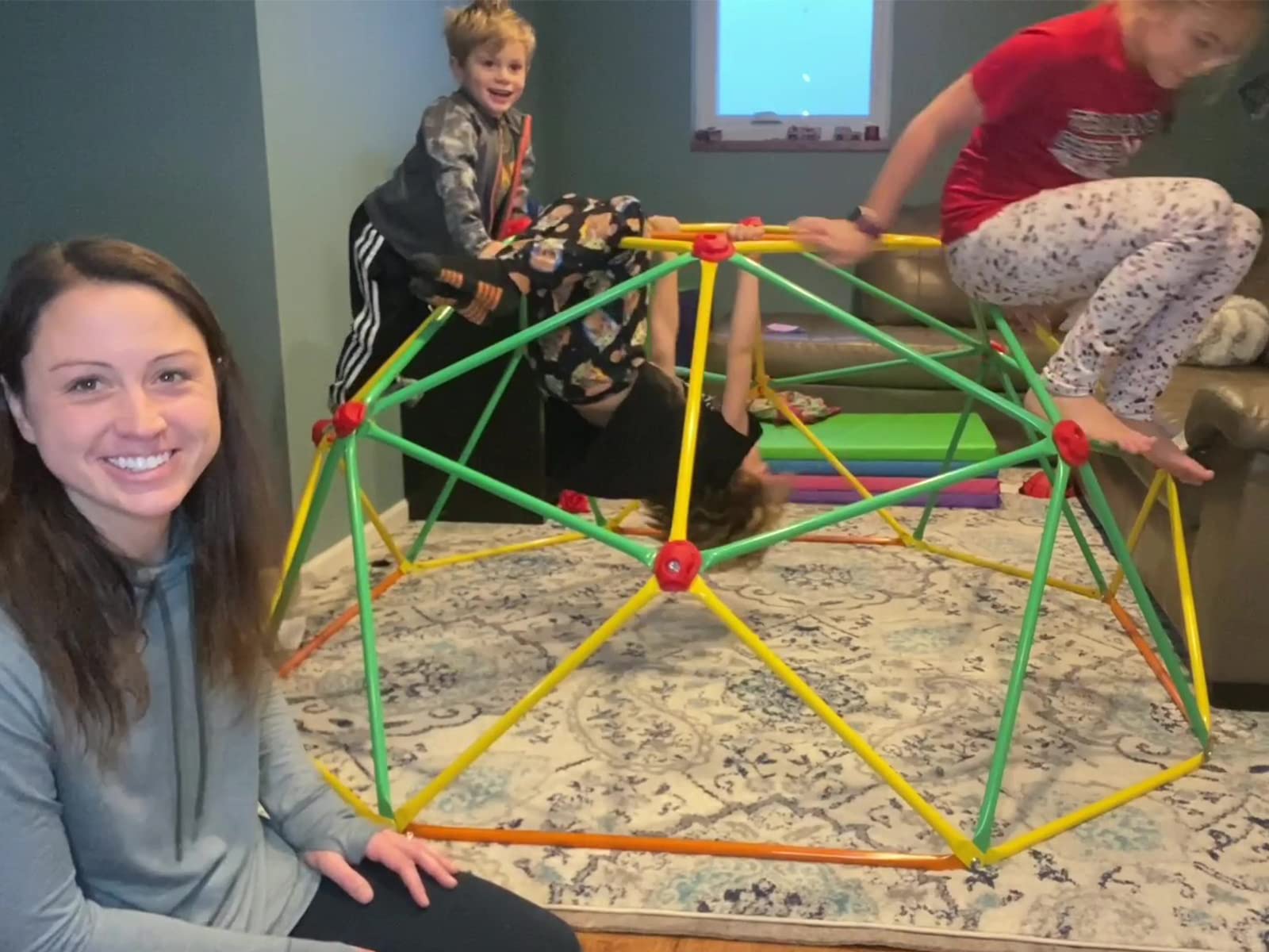 NAQIER 6FT Climbing Dome 2022 Upgraded Geometric Dome Climber for Kids Outdoor Jungle Gym Monkey Bars for Backyard Support 500LBS Indoor Climbing Toys for Toddlers 1-3