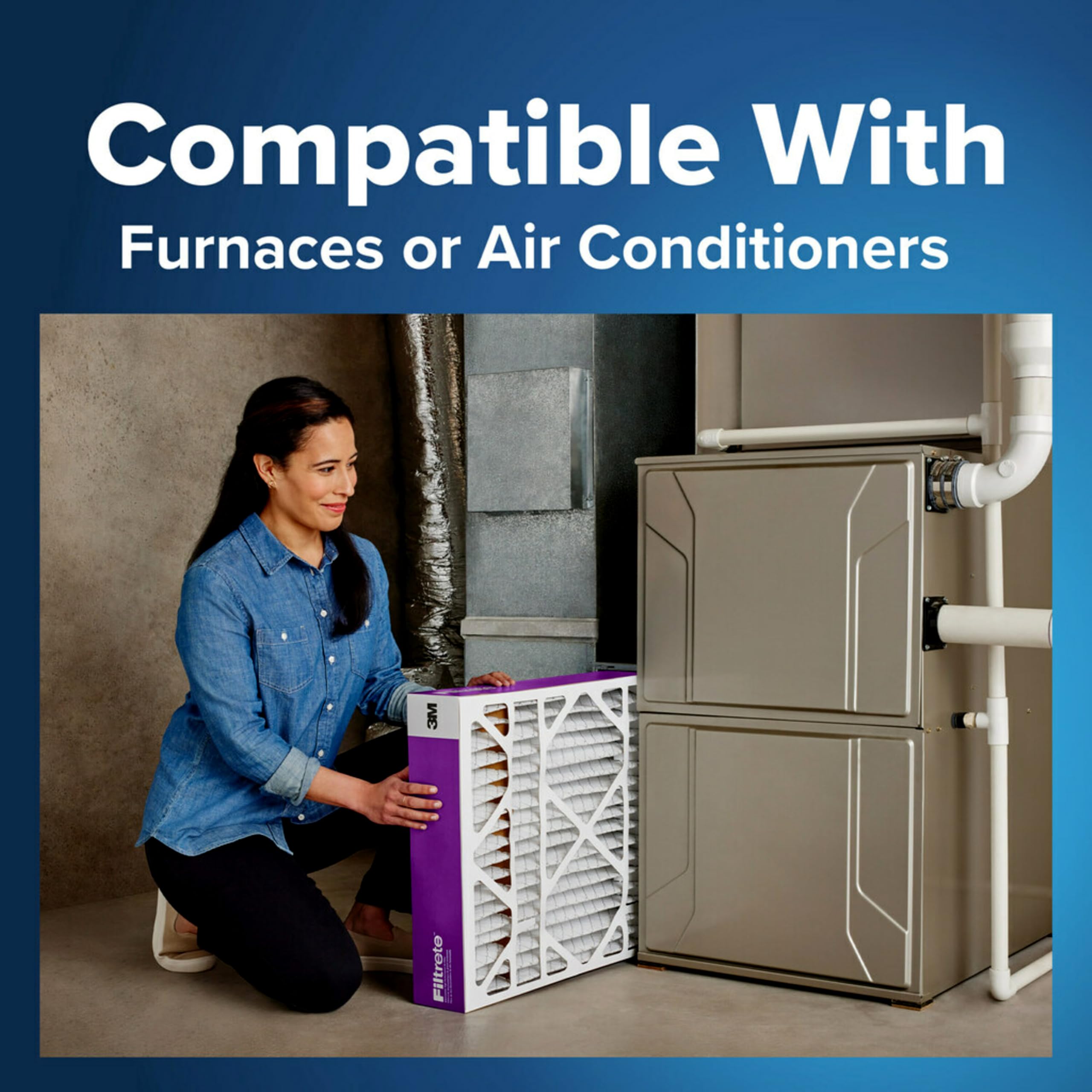 Filtrete 20x25x4 Slim Fit (3.75" width), AC Furnace Air Filter, MPR 1550, MERV 12, Fits Lennox & Honeywell Devices, Electrostatic Air Cleaning Filter, 2-Pack (actual size 19.50 x 24.50 x 3.75)