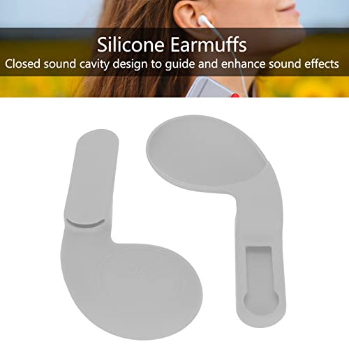 Silicone Earmuffs Replacement VR Silicone Earmuffs Enhance Earphone Sound Earphone Extension Cover for Oculus Quest 2(Grey)