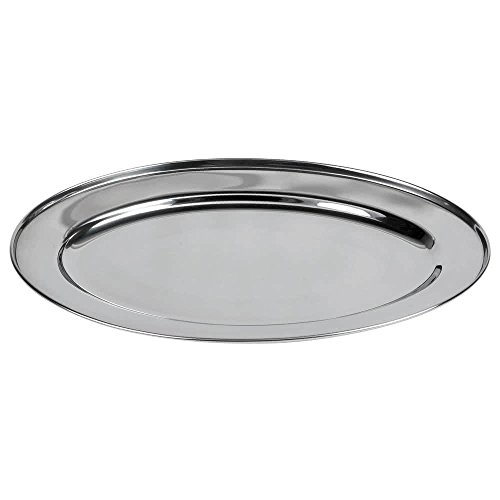 Stainless Steel Oval Platter, 16 x10-Inch Serving Platter by Tezzorio
