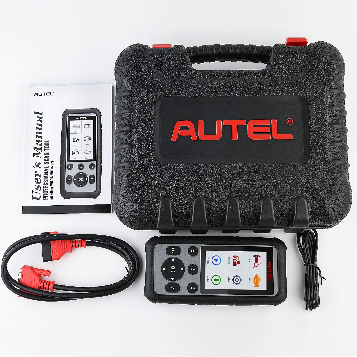 Autel MaxiDiag MD806 PRO Scanner: 2024 Full System Diagnostic Scan Tool w/ 7 Hot Services, Upgrade Ver. of MD808 MD806 MD805 MD802, Oil Reset BMS SAS Throttle A/F EPB, AutoScan Free Update, Scan Print