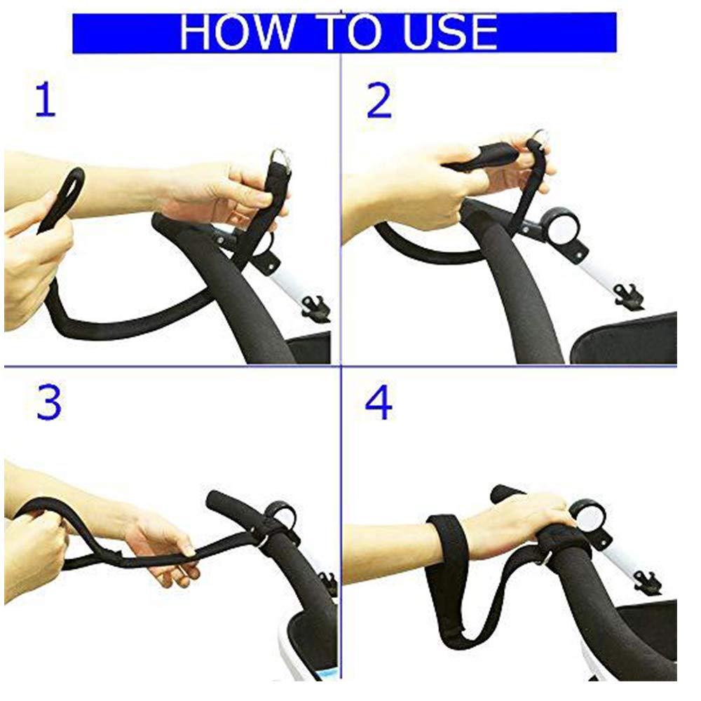 Axgo 1 Piece Baby Stroller Safety Belt Soft and Comfortable Fabric Pram Wrist Strap, Black