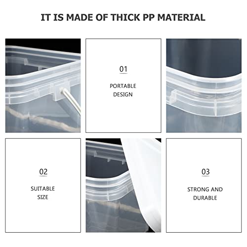 Cabilock Wit L Fresh Bucket Pail Freezer Jam for Handheld Ice Reusable Containers Keeping Homemade Pp Cream Dessert Food-grade Handle Refrigerator Holder Organizer Tank Tub Square with