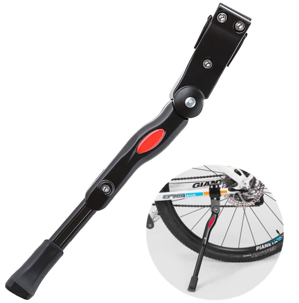 BlueSunshine Bicycle Adjustable Alloy Road Mountain Bike Bicycle Kickstand Side Kickstand Fit for 20" 24" 26" (Black)