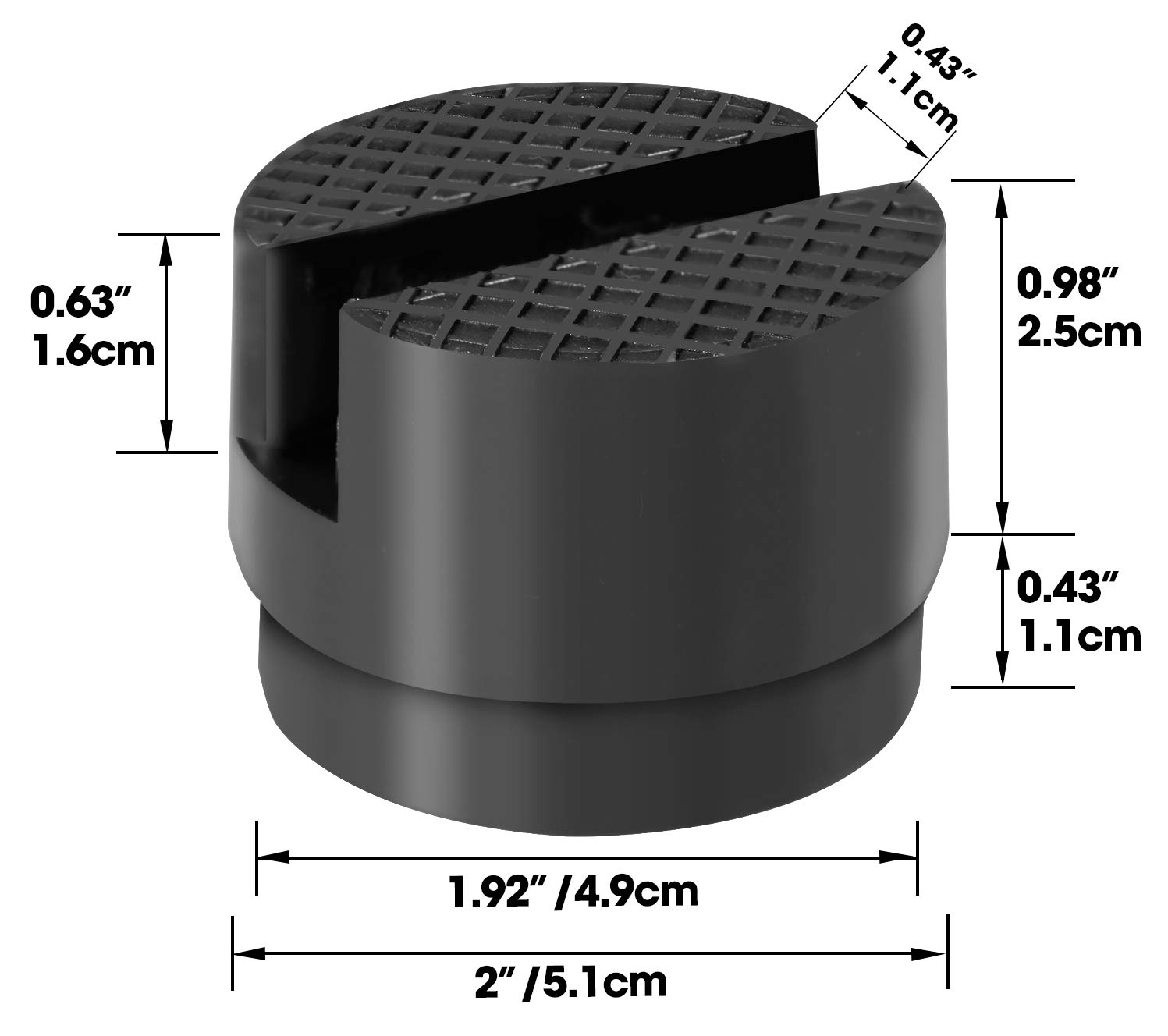 BIG RED Torin Floor Jack Rubber Pad,Universal Slotted Frame Jack Adapter, Weld Side Frame Rail Protector,Black,Pack of 2,AT825010-9B