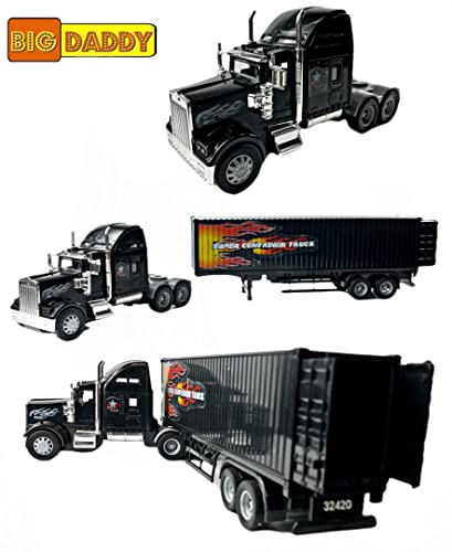 Big-Daddy Heavy Duty Tractor Trailer Cargo Transporter with Remote-Controlled Cargo Hold