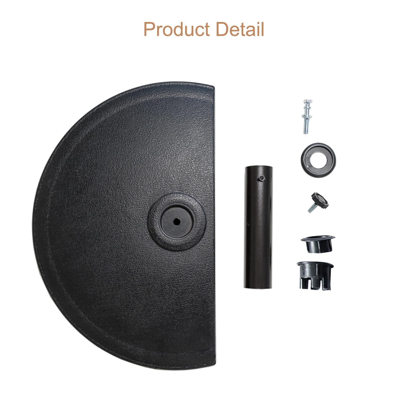 C-Hopetree 20 lb Half Round Heavy Duty Base Stand for Outdoor Patio Market Table Umbrella, Black