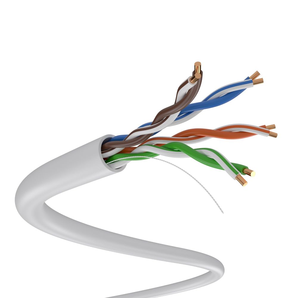 SolidLink SL600 CAT5e 1000ft Premium UTP Ethernet Cable 24AWG 1000 Feet LAN Network Wire (White)