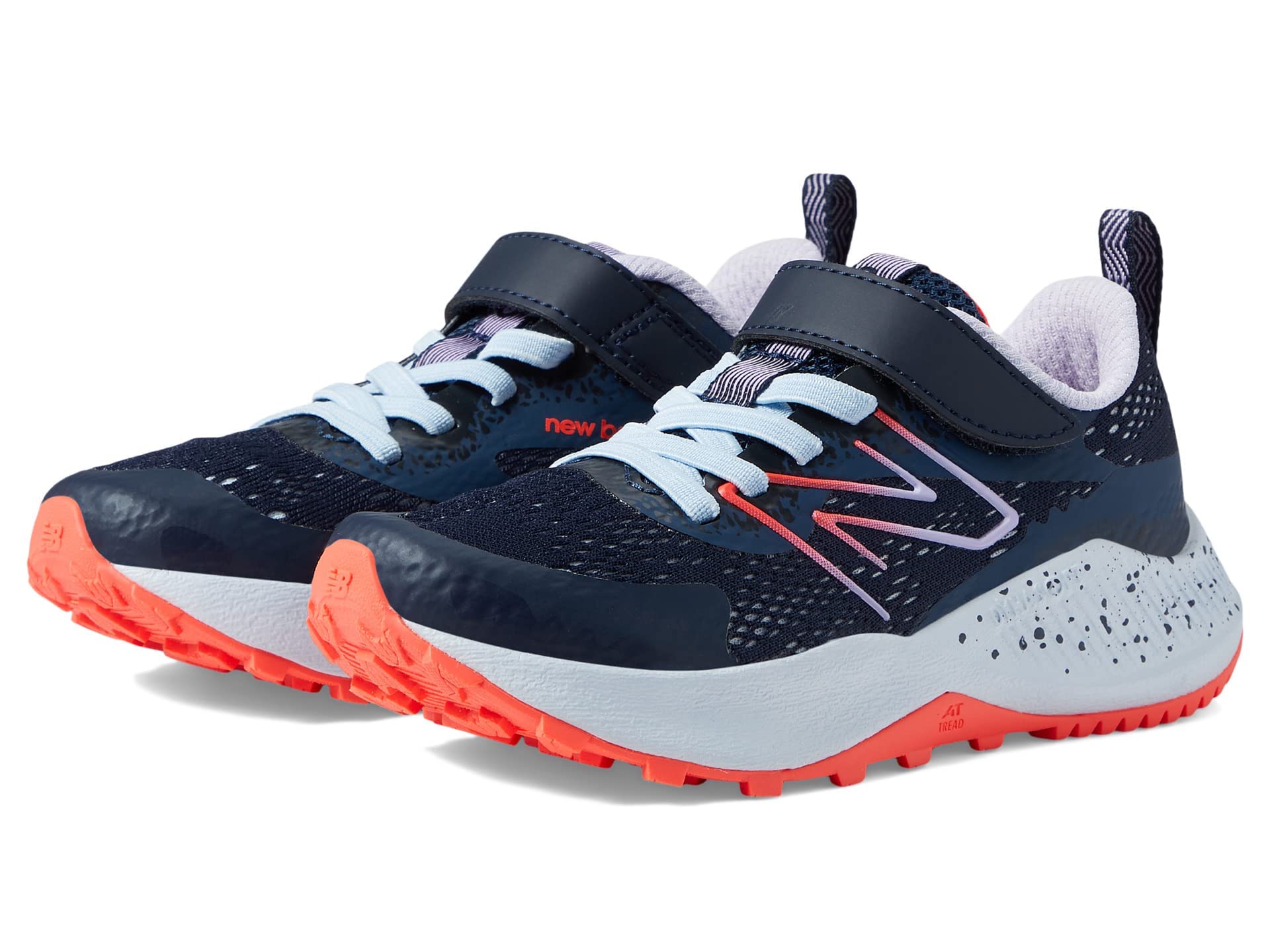 New Balance Girls Dynasoft Nitrel V5 Hook & Loop Running Shoe, Eclipse/Natural Indigo/Electric Red, 2 Little Kid