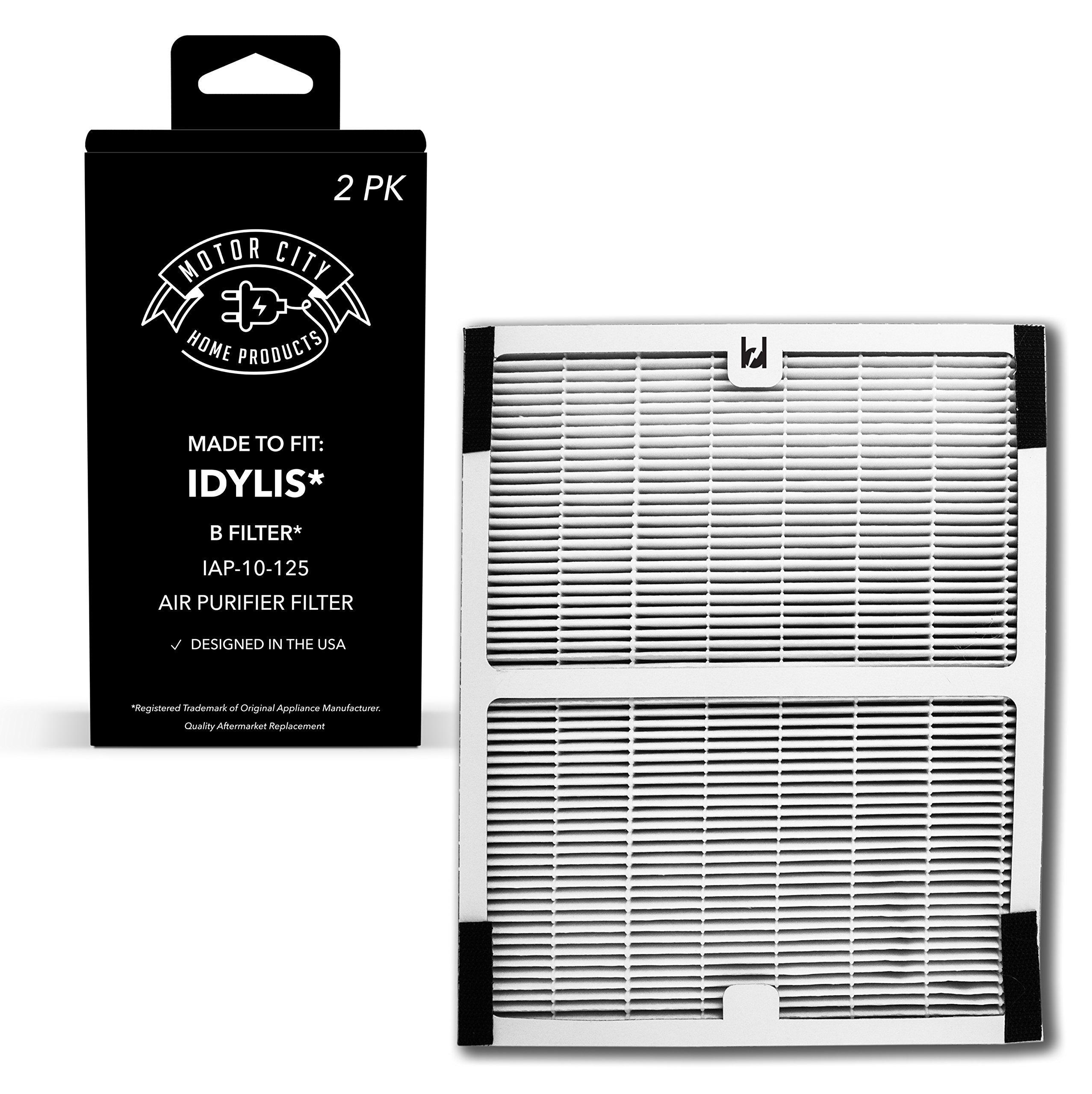 Idylis B Style Compatible HEPA Air Purifier for IAP-10-125, IAP-10-150, AC-2125, AC-2126 Filter Motor City Home Products Brand Replacement (2)