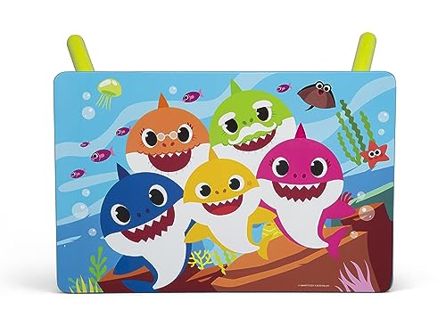 Baby Shark Plastic Sleep and Play Plastic Toddler Bed + Baby Shark Table and Chair Set by Delta Children (Bundle)