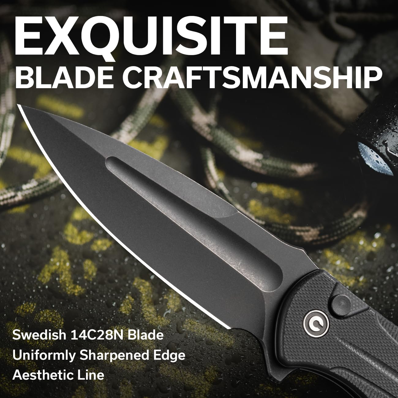 CIVIVI Incindie Pocket Knife for Men, Folding Knife with 3.48" Damascus Blade Milled G10 Handle for EDC C23053-DS1 (Ivory)