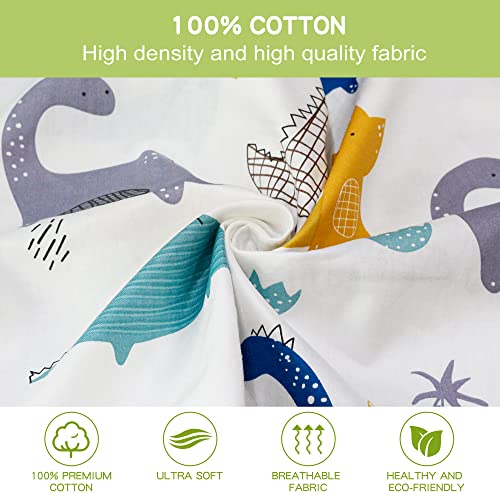 Toddler Pillow with Pillowcase 2 Pack,13X18 Soft Baby Pillows for Sleeping, Machine Washable Kids Pillow with Cotton Pillowcase, Perfect for Travel, Toddlers Cot (Dinosaur)
