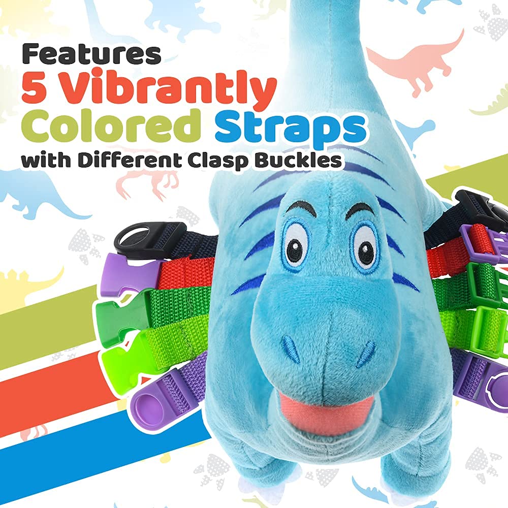 Little Chubby One Sensory Dinosaur Buckle Pillow - 11 Inch - Learning Activity Toy - Educational Toy Helps Develop Motor Skills Problem Solving Color and Number Recognition Ideal for Travel Great Gift