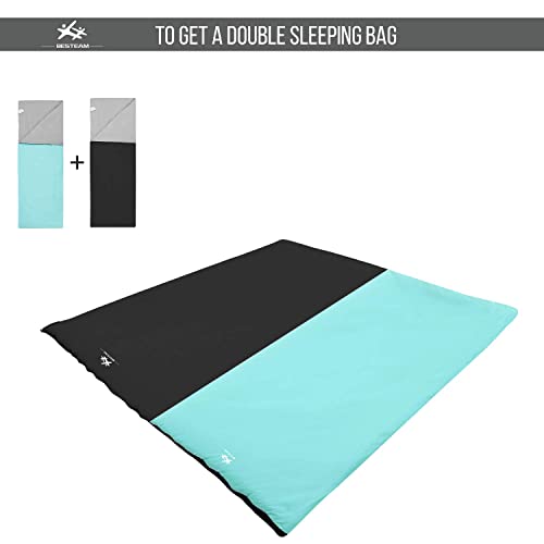 BESTEAM Warm Weather Sleeping Bag - Portable, Waterproof, Compact Lightweight, Packable with Compression Sack for Camping Backpacking Hiking, for Kids, Teens Adults - Spring Summer Fall