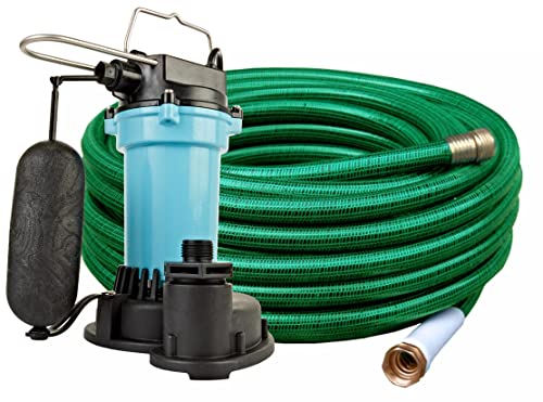 Little Giant 5.5-ASPA 115-Volt, 2100 GPH, 1/4 HP Automatic Aluminum Sump Pump with Snap-Action Float Switch and 10-Ft. Cord, Blue or Black, 505702