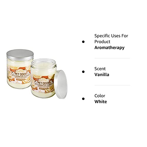 Specialty Pet Products Odor Exterminator Candle, Creamy Vanilla, 13 Ounce Jar (Pack of 2)