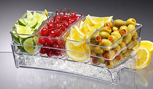 Prodyne Acrylic SB-6 Condiment Bar On Ice, Clear