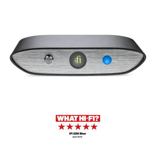 iFi Zen Blue HiFi Bluetooth Receiver Desktop DAC/Adapter - Wireless Input/Outputs - Optical/Coaxial/SPDIF/RCA / 4.4 Balanced - Audio System Upgrade (Unit Only)