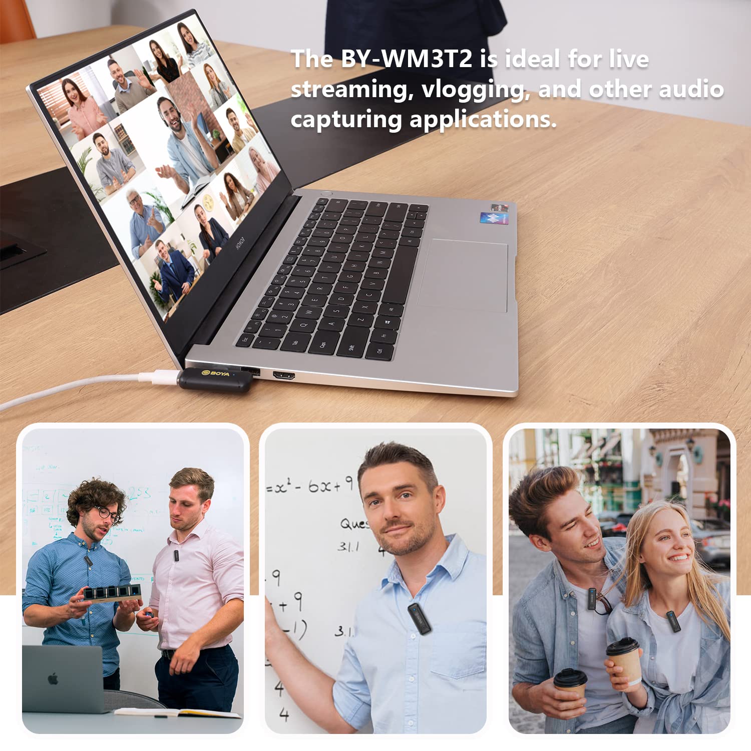 BOYA USB-C Wireless Lavalier Microphone Vlog, BY-WM3T2 U2 Lapel Microphone System for Android Devices, Tablets, iPhone 13, iPad PRO, PC Computers, Samsung, Google Pixel, Xiaomi