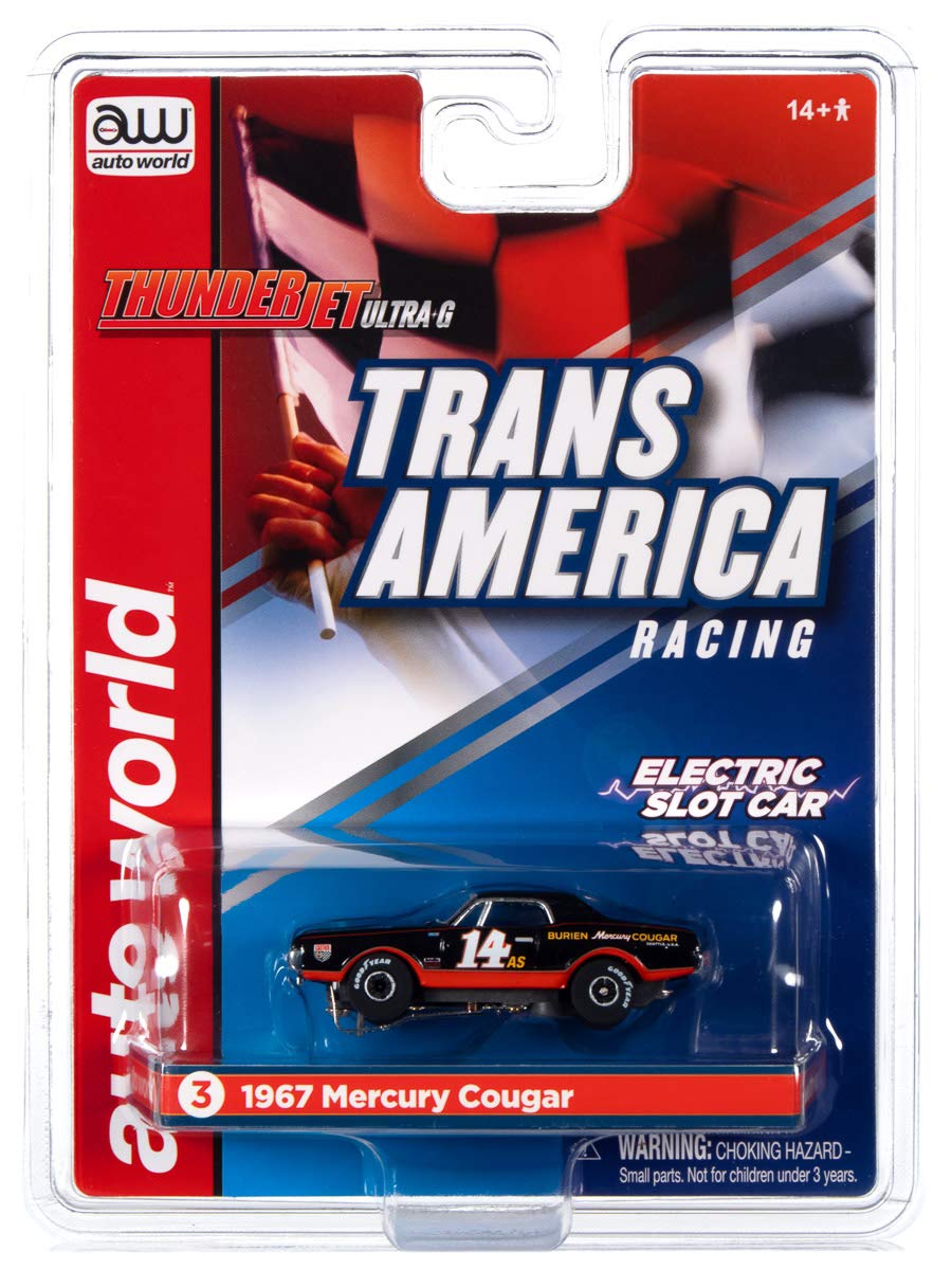 Auto World SC357-3 Thunderjet 1967 Mercury Cougar HO Scale Slot Car