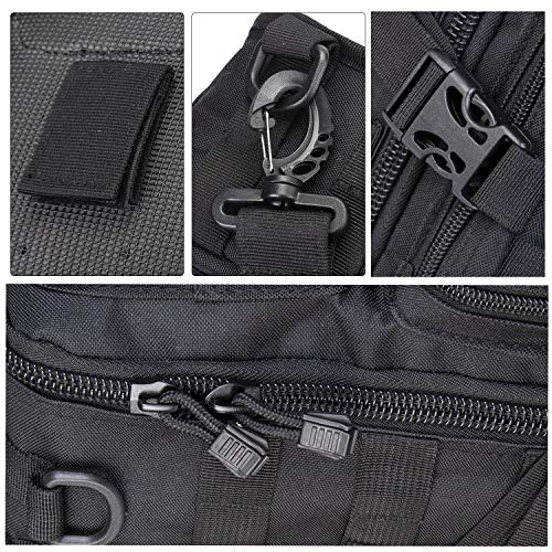 hopopower Tactical Sling Bag Pack Military Assault Rucksack Shoulder Bag Backpack Chest Pack Handbag Waterproof for Travel Hiking Camping Trekking Exploring Fishing Hunting