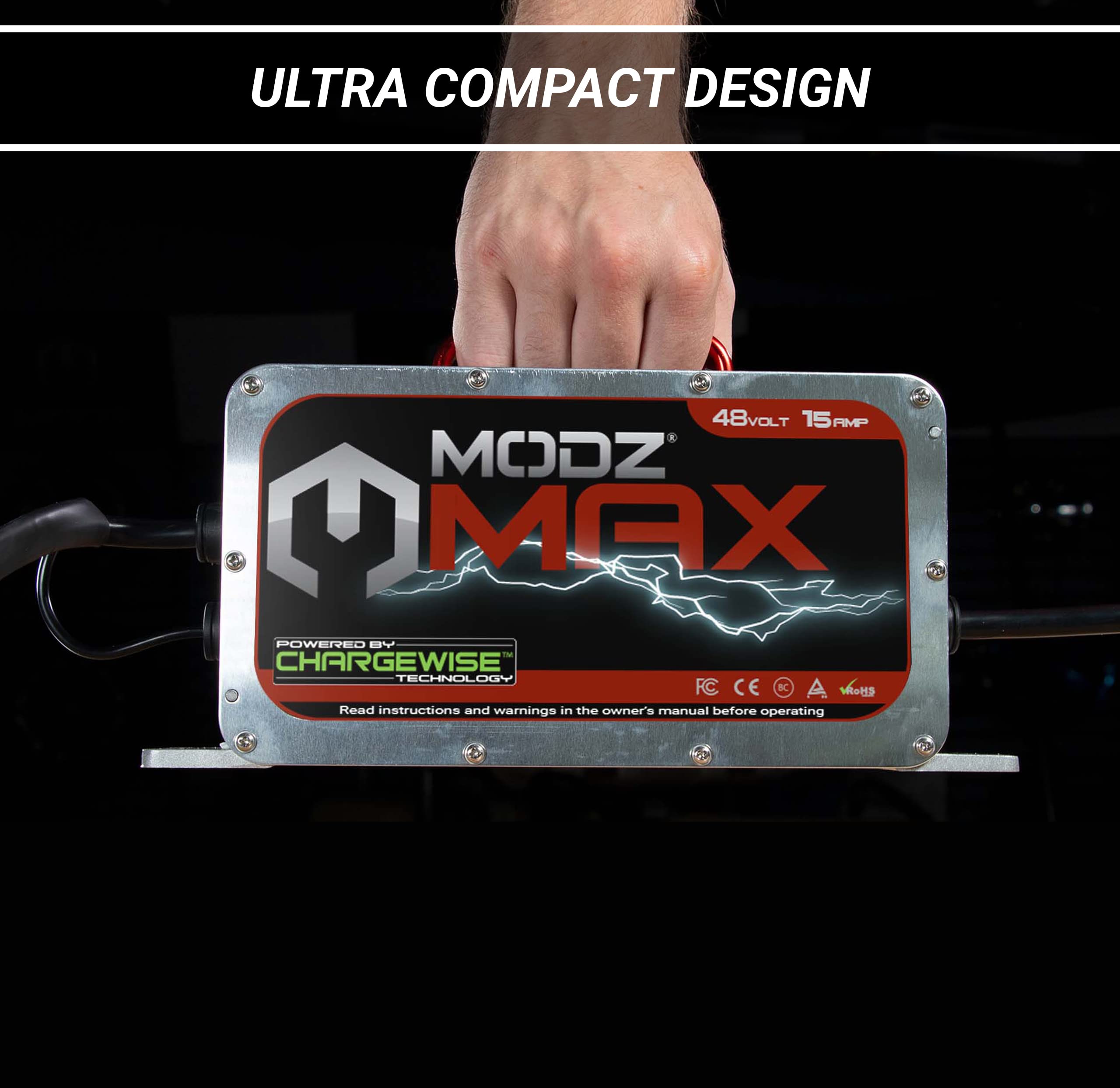 MODZ Max48 15 AMP Golf Cart Charger Compatible with Yamaha G29 Drive & Drive2 48 Volts Models