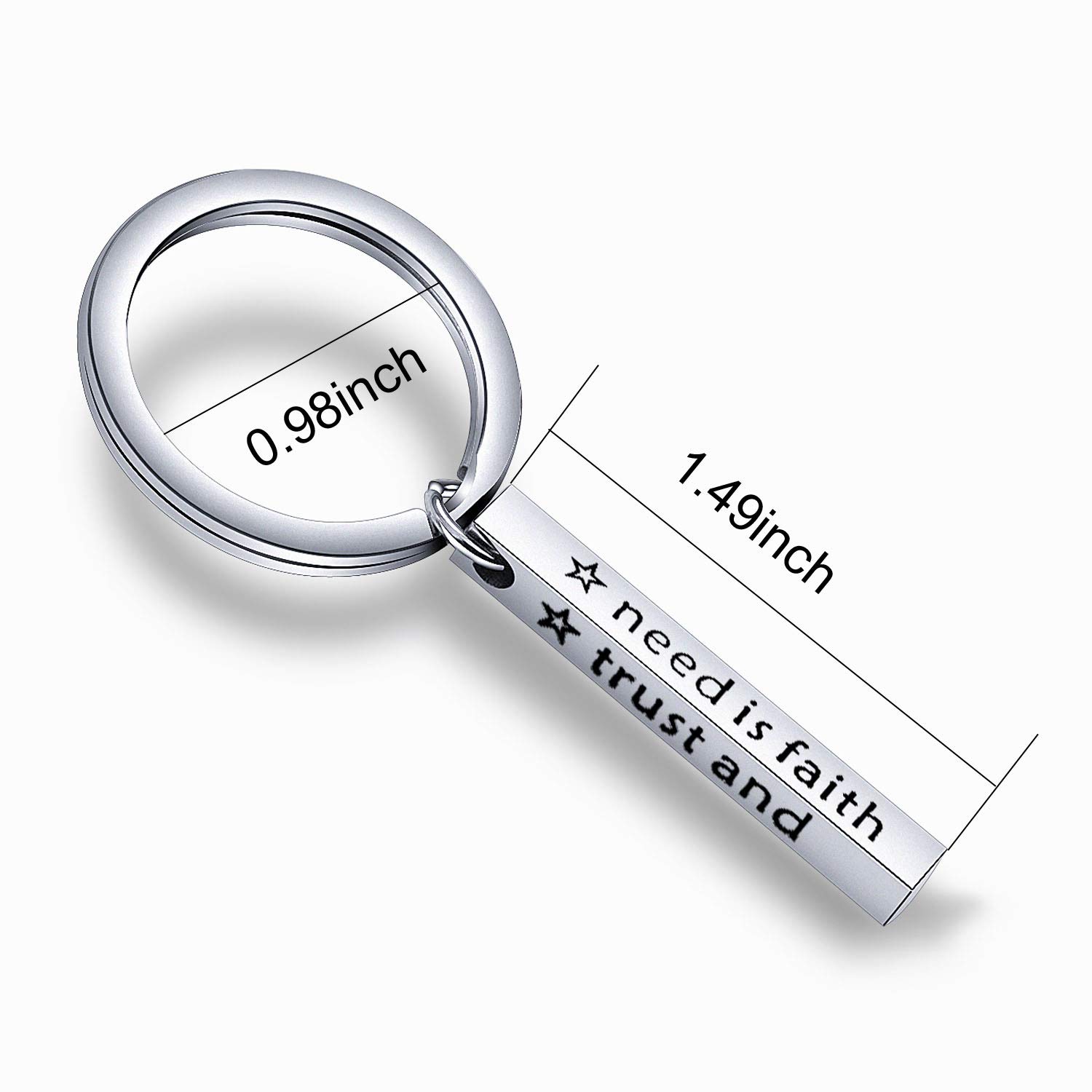 BNQL All You Need is Faith Trust and Pixie Dust Inspired Keychain Movie Quote 4 Sided Bar Fairy Gifts (keychain S)