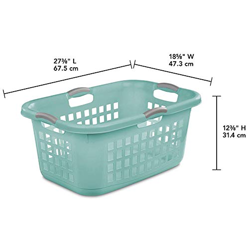 Sterilite Ultra 2 Bushel Plastic Stackable Clothes Laundry Basket Bin, Aqua