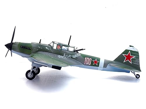 Ilyushin IL-2M3 Sturmovik Aircraft #100 Green Camouflage Piloted by Vasily Emelyanenko Soviet Air Force 1/72 Diecast Model Airplane by Legion LEG-14629LB