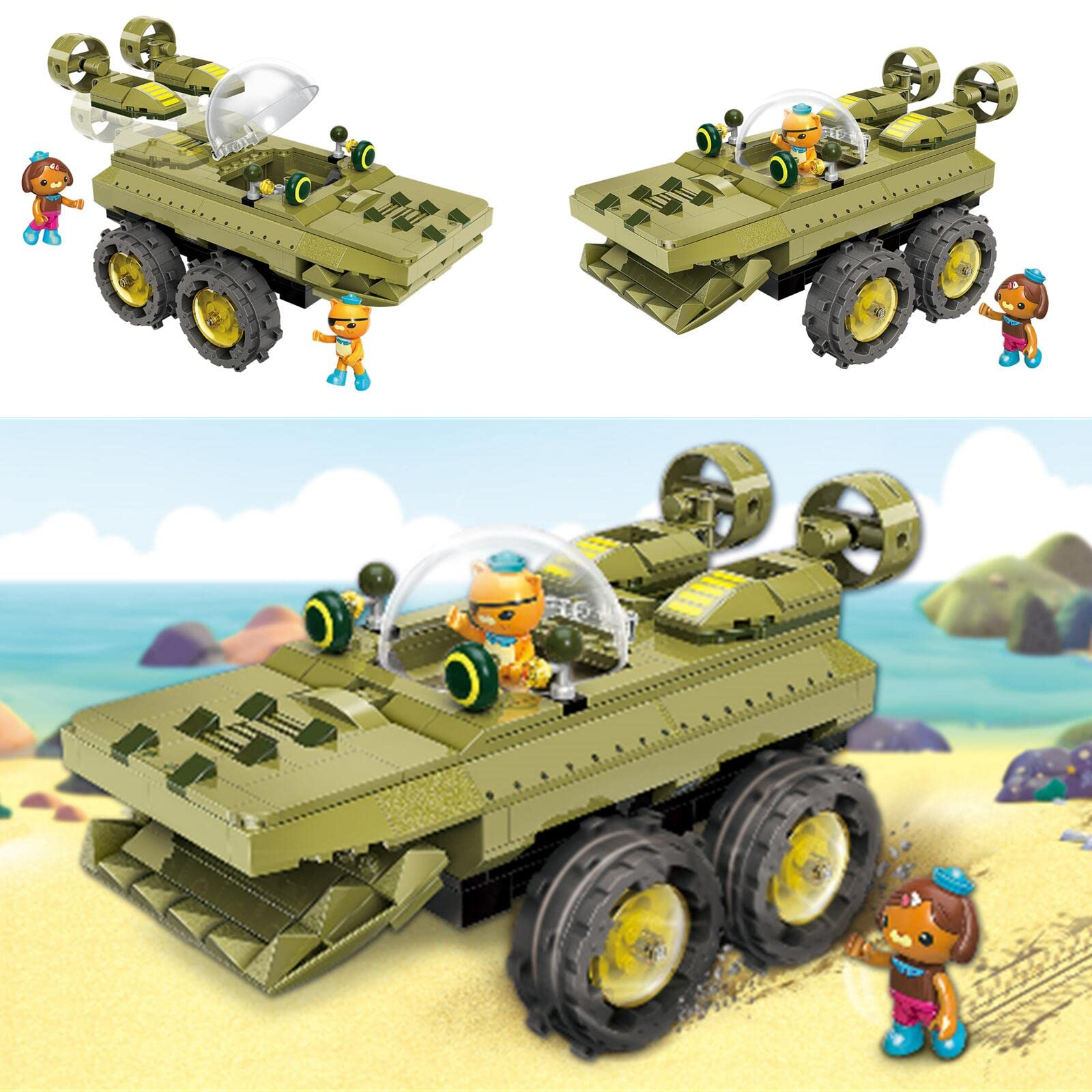Building Block Toy for GUP-K Alligator Vehicle & kwazii shellington 330pcs Building Brick for Kids Best Gift