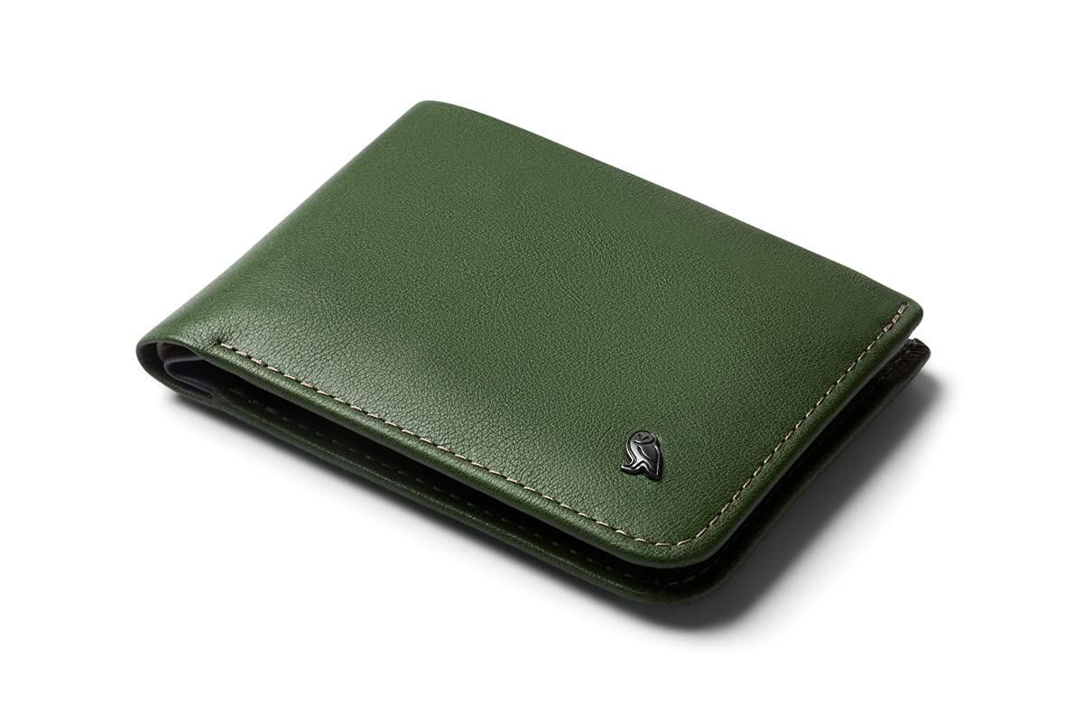 Bellroy Hide & Seek, slim leather wallet, RFID editions available (Max. 12 cards and cash) - Rangergreen