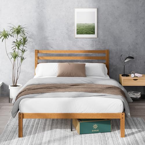 Zinus Leah Bamboo Platform Bed Frame, No Box Spring Needed, Wood Slat Support, Easy Assembly, Full