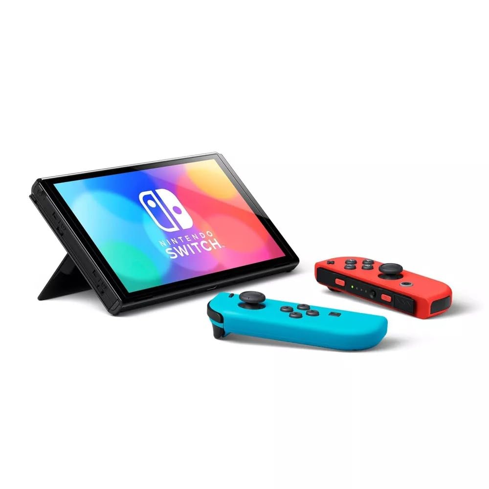 Nintendo Switch โ OLED Model w/Neon Red & Neon Blue Joy-Con (Renewed)