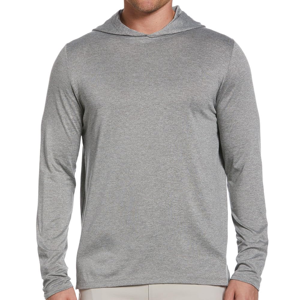 Callaway Men's Long Sleeve Crossover Performance Hoodie Pull Over Shirt, Medium Grey HTR, XX-Large