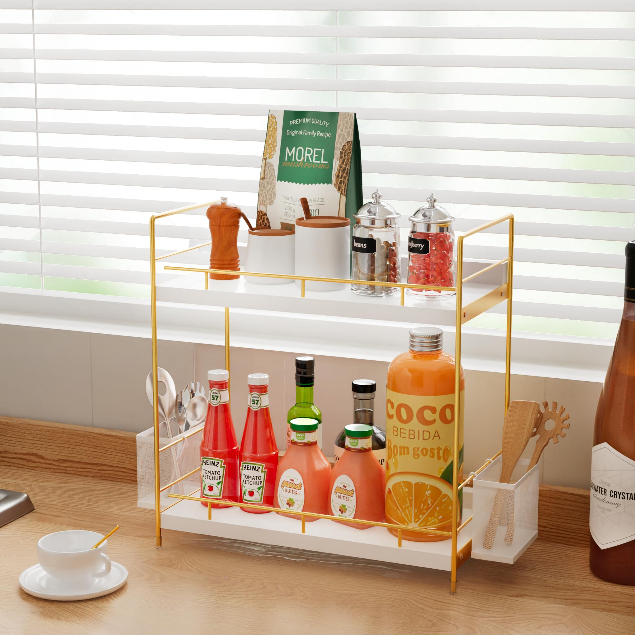 BSTSLL Bathroom Organizer Countertop, 3 Tier Bathroom Counter Organizer with Basket for Skin Care Organizer, Bathroom,Kitchen, Vanity Organizer