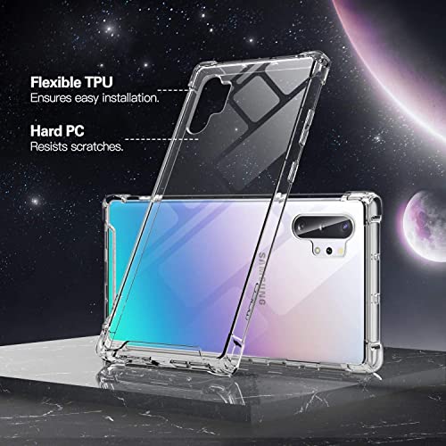 KIOMY Samsung Galaxy Note 10 Plus Case Diamond Clear with Hybrid Anti Yellow Design Hard PC Back Shell and TPU Raised Bezel Shockproof Bumper Protective Ultra Transparent Slim fit and Thin Phone Cover