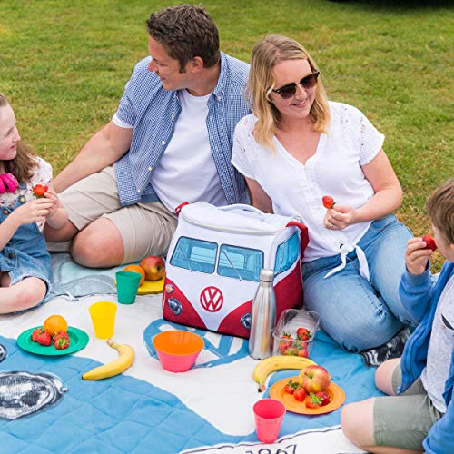 Board Masters Volkswagen Large Soft Sided Cooler Bag - Collapsible Insulated Picnic Lunch Bag with Adjustable Strap (30 Liter) - VW Bus Accessories