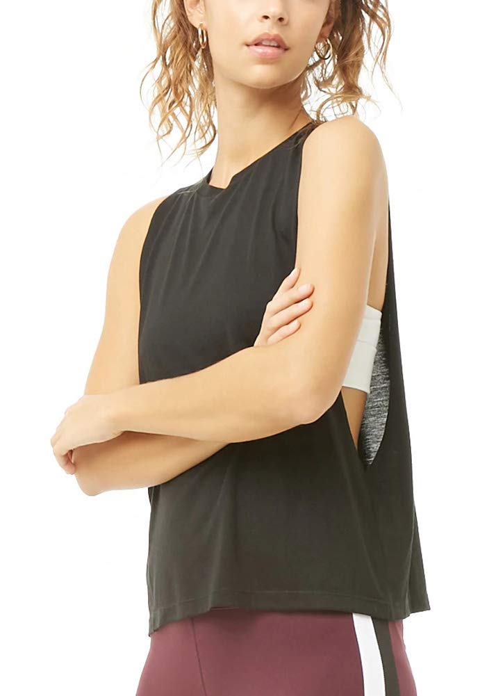 Bestisun Womens Workout Tanks Running Muscle Tank Sport Exercise Gym Yoga Athletic Tops Athletic Shirts Exercise Clothes Black XL