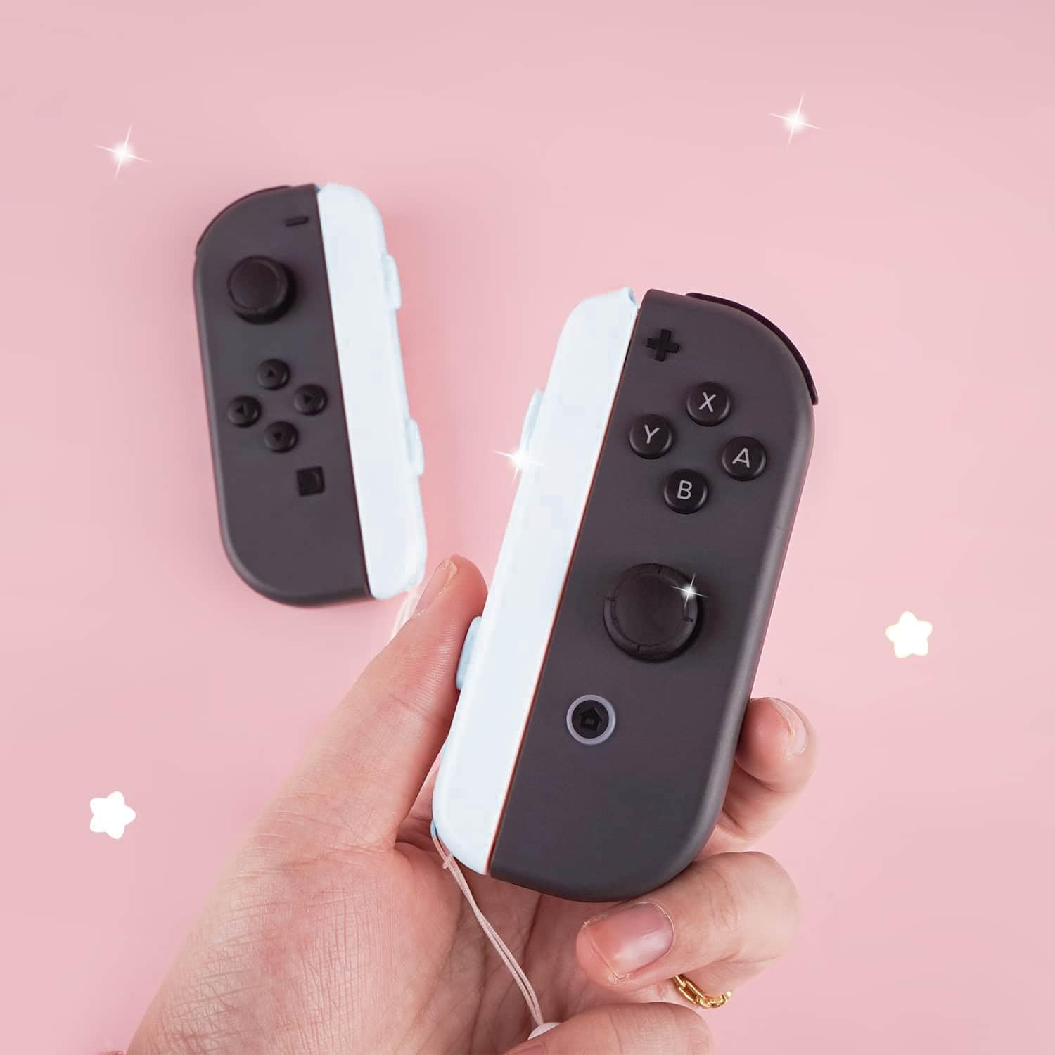 BelugaDesign Pastel Joy-Con Wrist Strap Pair | Controller Wrist Accessory Compatible with Nintendo Switch Standard OLED JoyCons (Pink)