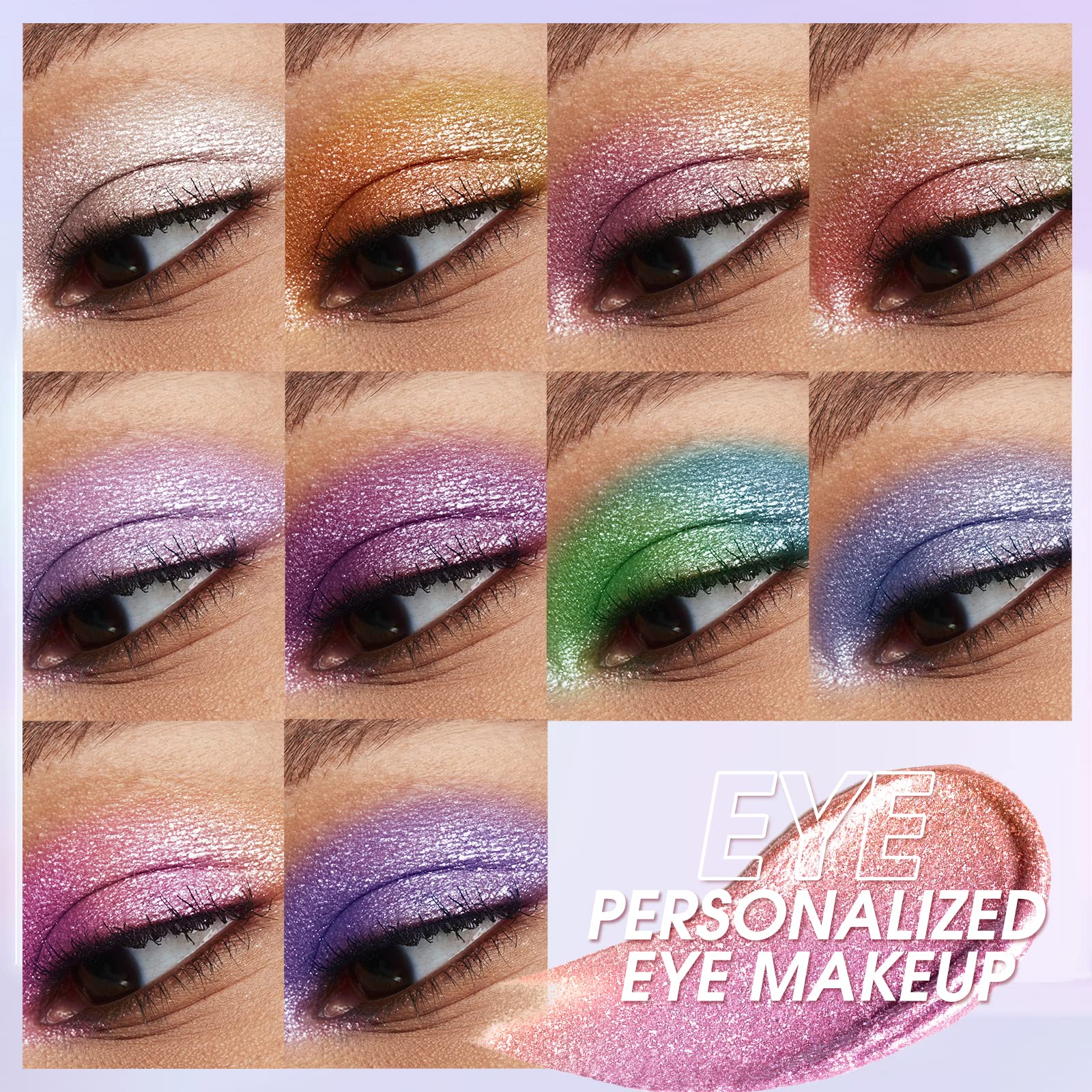 BestLand Liquid Glitter Eyeshadow Set, Multichrome Glitter Shimmer Eye Looks Waterproof Long Lasting Quick-Drying Sparkling Eye Shadow Liquid Highlighter Christmas Makeup Kits (Magic Color)